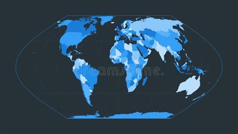 World Map Eckert Vi Projection Stock Vector Illustration Of Flat Destination 260345646