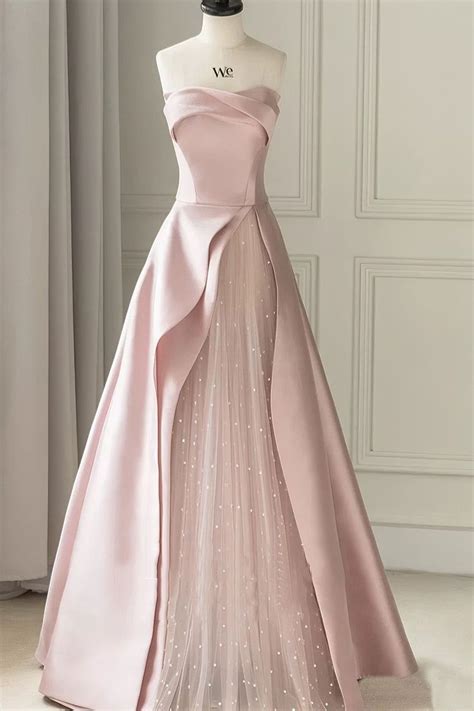 Starays Pink Tube Top Evening Dress Prom Dresses Long Pink Evening Dresses Evening Dresses Prom
