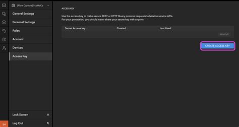 Creating An API Access Key Flow Capture Guides