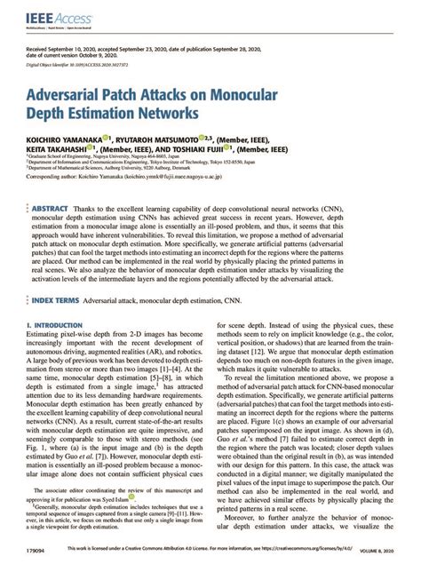 adversarial patch attacks on monocular depth estimation networks deepai