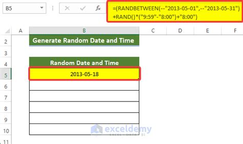 How To Generate Random Date And Time In Excel 3 Ways Exceldemy