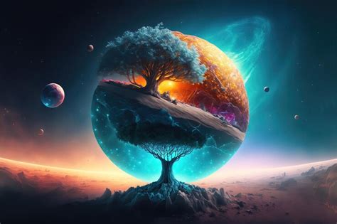 Premium Photo Key Visual Of Colorful Tree Of Life In Front Of A