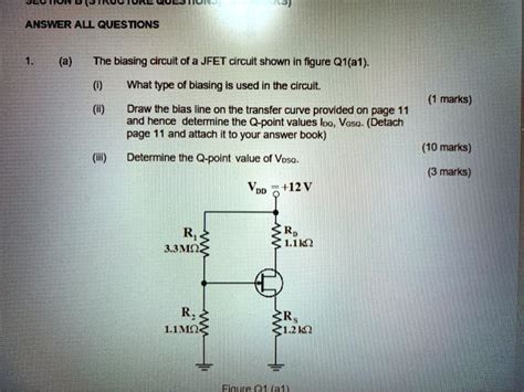 solved a the biasing circuit of a jfet circuit is shown in figure