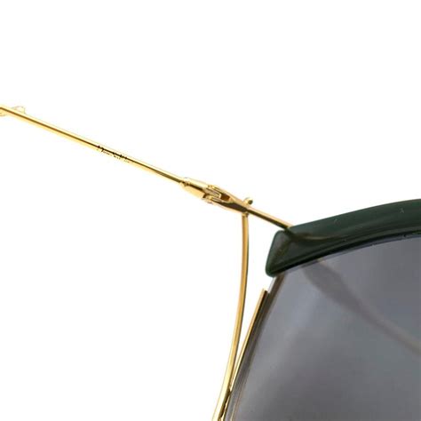 Christian Dior So Electric Gold And Green Square Sunglasses At 1stdibs