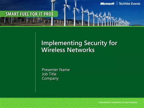 Ppt Implementing Security For Wireless Networks Powerpoint