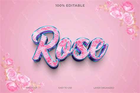 Rose Font Style Text Effect Free Photoshop Psd File