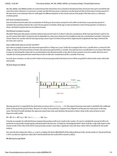 Time Series Models Ar Ma Arma Arima By Charanraj Shetty Towards