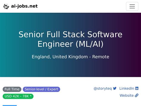 [hiring] senior full stack software engineer ml ai remote r ai ml
