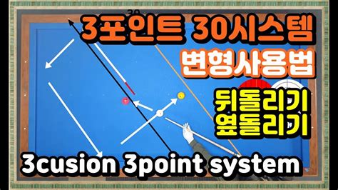 32편 센터 허공에 떠있는 뒤돌리기 옆돌리기 30시스템 변형사용법ㅣ당구초보3쿠션ㅣ3포인트법칙ㅣ3point비밀ㅣ30대칭시스템ㅣ