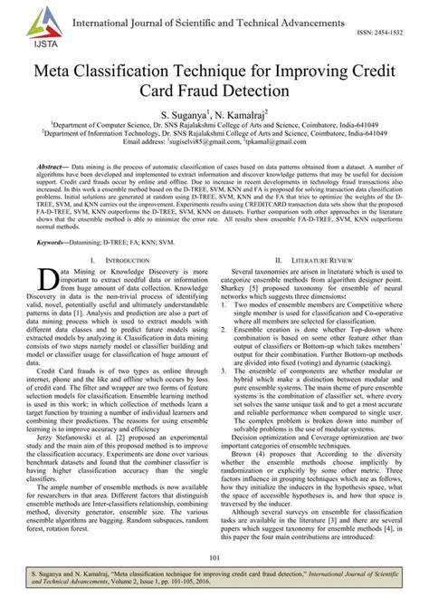 meta classification technique for improving credit card fraud detection pdf