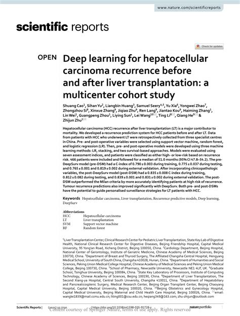 Pdf Deep Learning For Hepatocellular Carcinoma Recurrence Before And