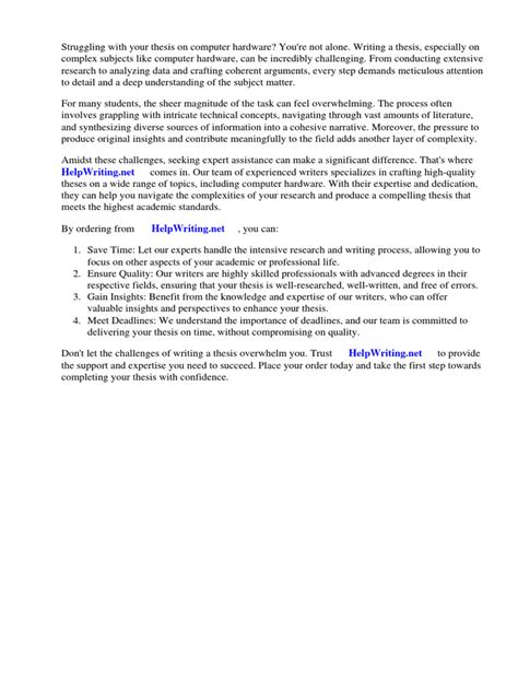 Thesis Computer Hardware Pdf