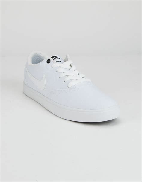 Nike Sb Check Solarsoft Canvas White Womens Shoes White 85 Tillys