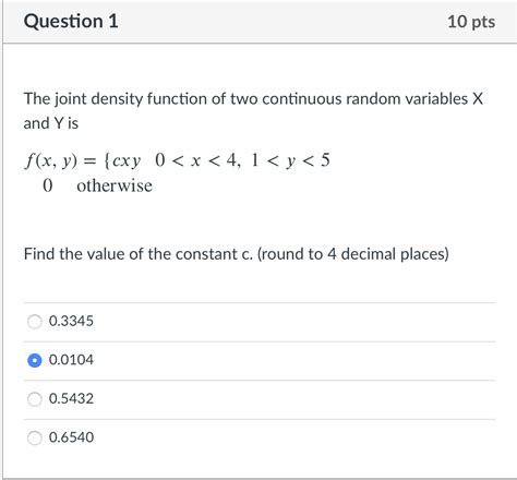 Solved Question Pts The Joint Density Function Of Two Chegg