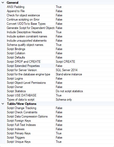 i can t find the option to exclude constraints when using sql server