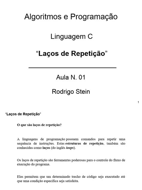 Aula Programação Estruturada Pdf Linguagem De Programação Algoritmos