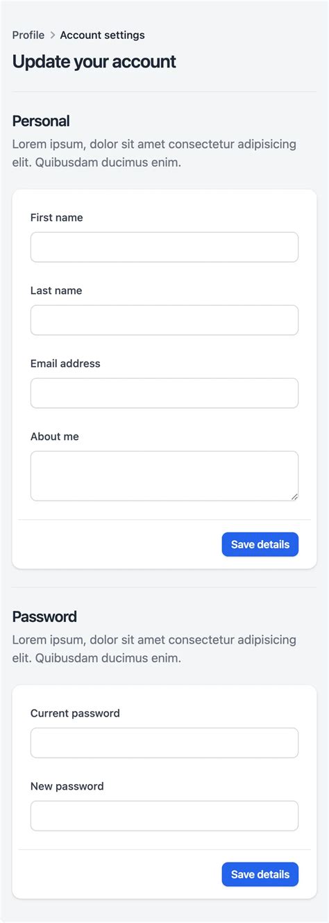 Form Layouts Razor UI