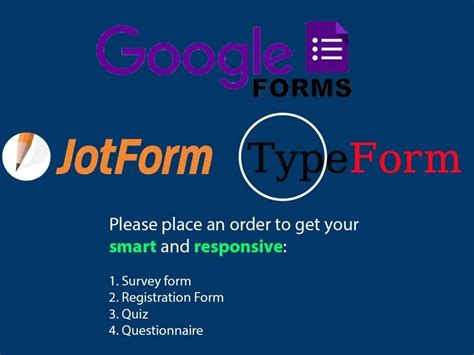 Responsive Online Form Quiz Survey Using Jotform Google Forms Typeform Upwork