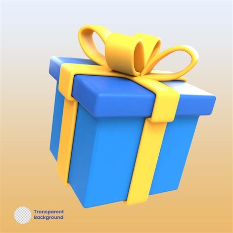 Premium Psd A Blue And Yellow T Box With A Yellow Bow On It