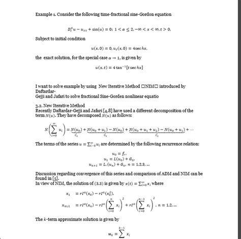 Example 1 Consider The Following Time Fractional