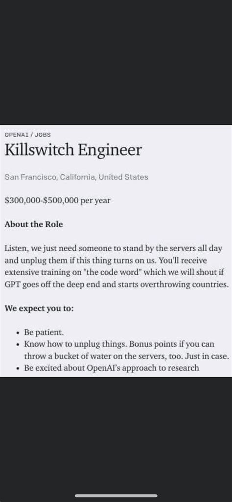 Killswitch Engineer Required Rsysadminhumor