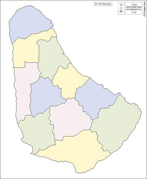 Blank Map Of Barbados