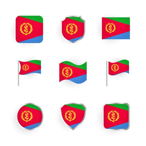 Eritrea Flag Icons Set Vector Art At Vecteezy