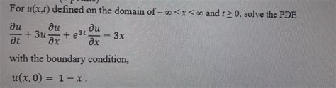 Solved For U X T Defined On The Domain Of Chegg