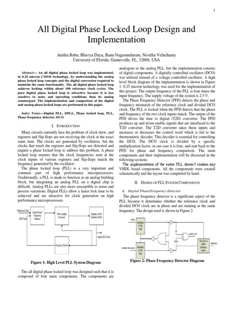 All Digital Phase Locked Loop Design And Implementation Pdf Electronics Digital Technology