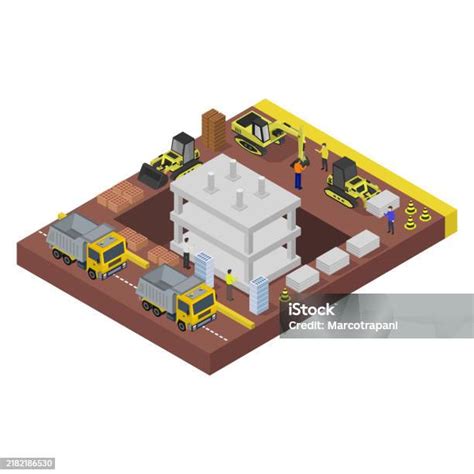 Ilustración De Cimentación Isométrica De Edificios Y Más Vectores