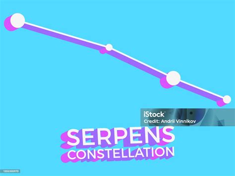 세르펜스 별자리 3d 기호 파란색 배경에 등색 스타일별 아이콘 별과 은하의 클러스터 벡터 일러스트레이션 3차원 형태에 대한 스톡 벡터 아트 및 기타 이미지 Istock