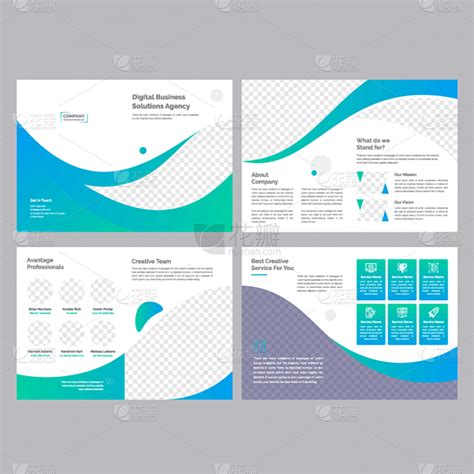 商务小册子目录模板现代商业金融和工业市场营销背景孟加拉绘画插图