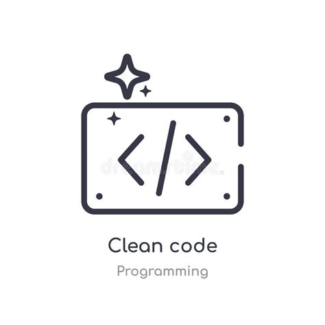 Clean Code Outline Icon Isolated Line Vector Illustration From