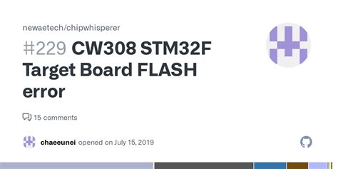 Cw308 Stm32f Target Board Flash Error · Issue 229 · Newaetech Chipwhisperer · Github