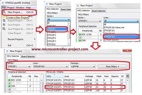 Stmcubemx Creating New Project Microcontrollers Electronics Projects Learning Projects