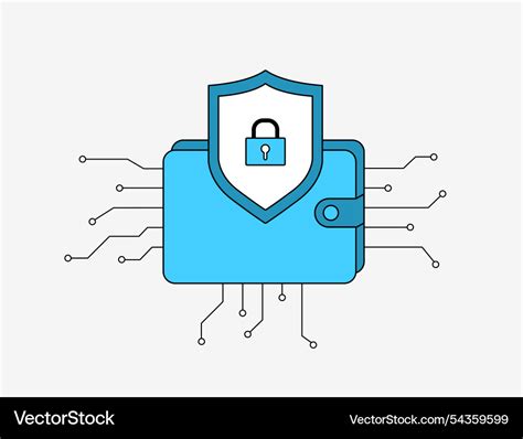 digital wallet security concept with multi chain vector image