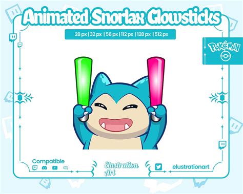 Snorlax Pokemon Glowsticks Twitch Emote Snorlax Pokemon Etsy