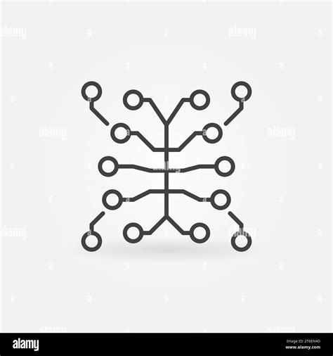 Neural Networks In Human Brain Vector Neuroscience Concept Outline Simple Icon Or Symbol Stock