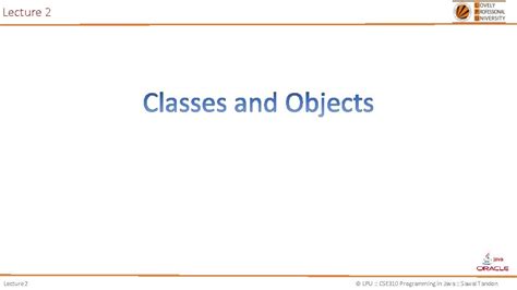 Lecture 2 Lpu Cse 310 Programming In Java