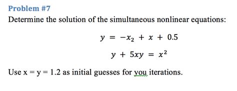 solved problem 7 determine the solution of the simultaneous