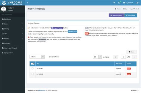 Vendor Mass Import Export Product Magento2 Marketplace Magento2