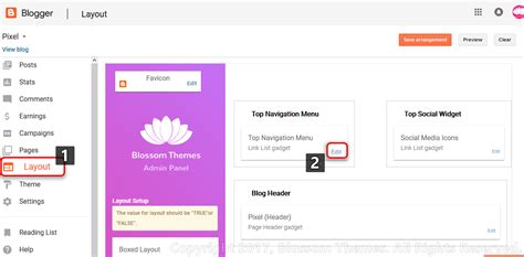 Documentation Pixel Blogger Template Demo