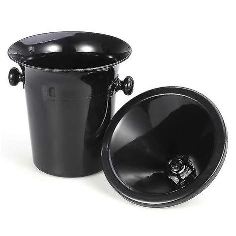 Wine Tasting Spittoon Black Wine Spittoon Wine Dump Bucket Plastic Round Double Ears Ice Bucket
