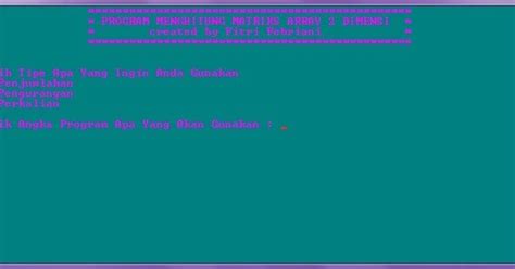 Program Menghitung Matriks Array 2 Dimensi Menggunakan Borland C