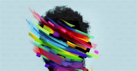 익명 파란색 배경 위에 젊은 남자의 초상화가 있는 포스터 포스터 그래픽 효과 사진과 일러스트레이션의 조합 아이디어 영감 패션 감정 개념 창의적인 예술 작품