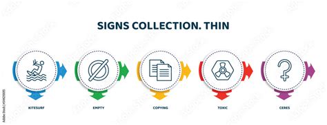 Editable Thin Line Icons With Infographic Template Infographic For Signs Collection Thin