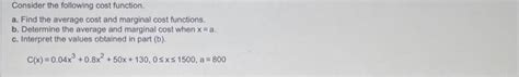 Solved Consider The Following Cost Function A Find The Chegg