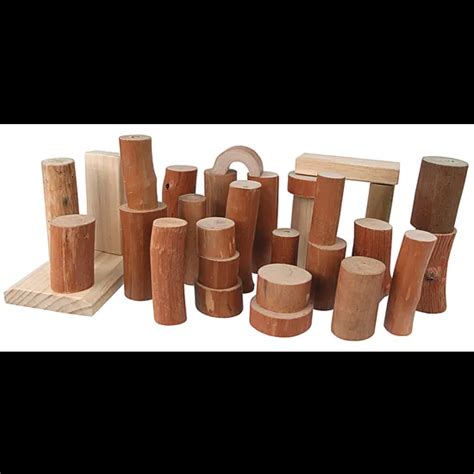 Barkless Wooden Log Blocks 27 Pieces