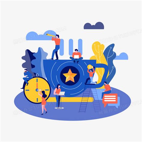 商业科技团队合作扁平插画PNG图片素材下载 团队PNG 熊猫办公