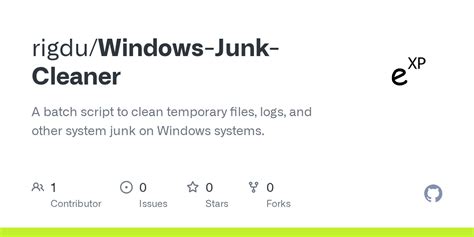 Github Rigduwindows Junk Cleaner A Batch Script To Clean Temporary